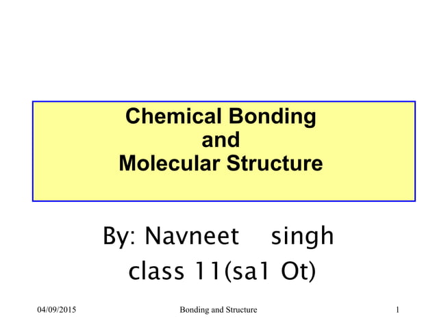 chemical bonding and molecular orbitals | PPT