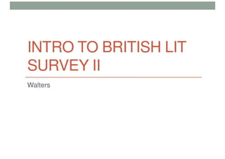 Intro To British Lit Survey II | PDF