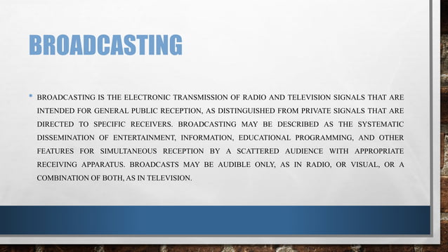 Broadcast Media, TV and Radio | PDF