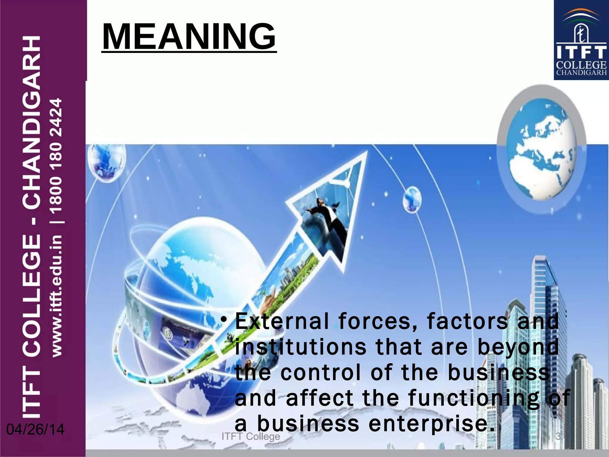 ITFT - Intro to business environment | PPT