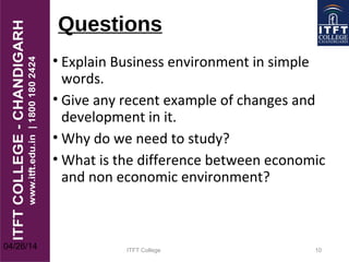 ITFT - Intro to business environment | PPT