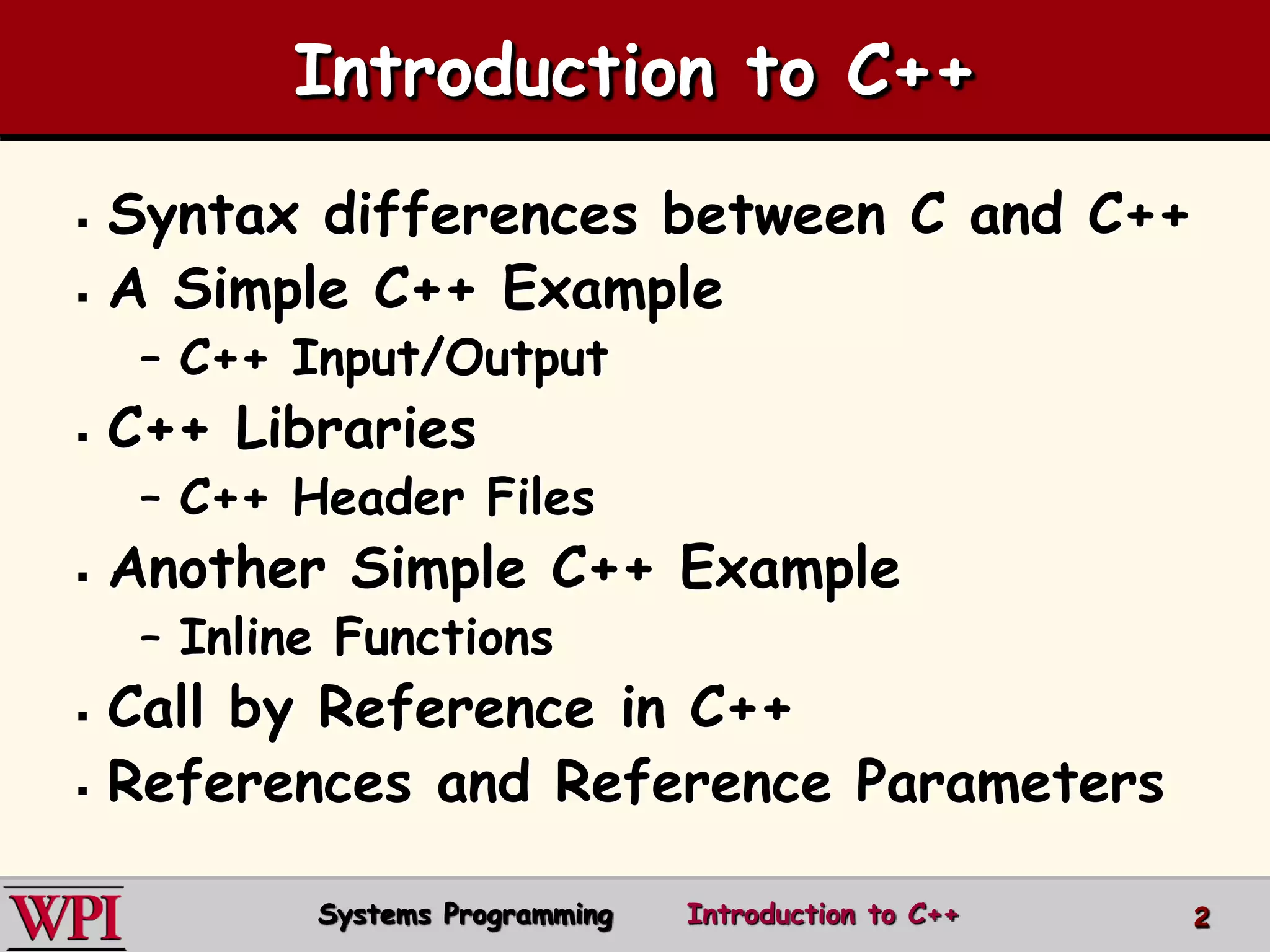 Intro to c++ | PPTX