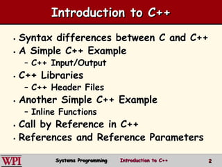 Intro to c++ | PPTX
