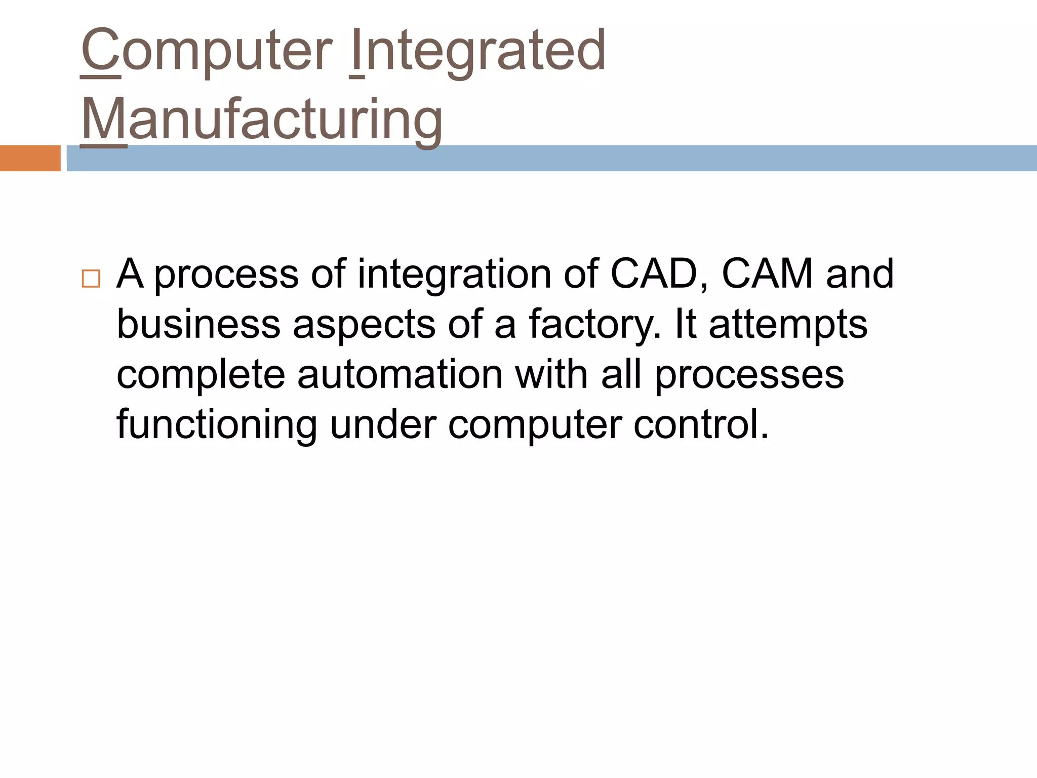 Intro to CAD/CAM/CIM | PPTX