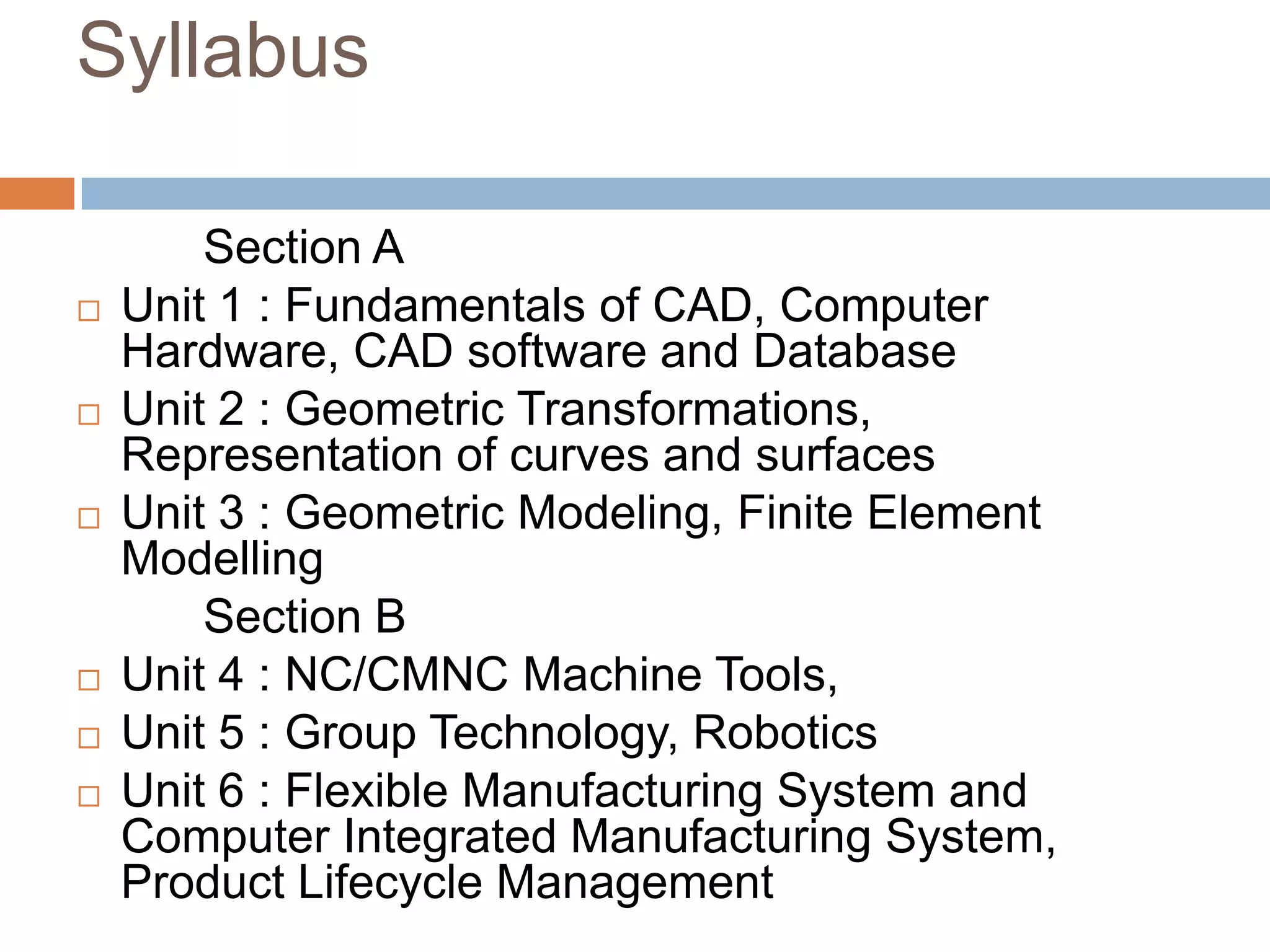 Intro to CAD/CAM/CIM | PPTX
