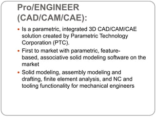 Intro to CAD CAM Tools | PPTX