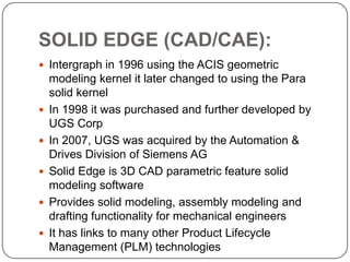 Intro to CAD CAM Tools | PPTX