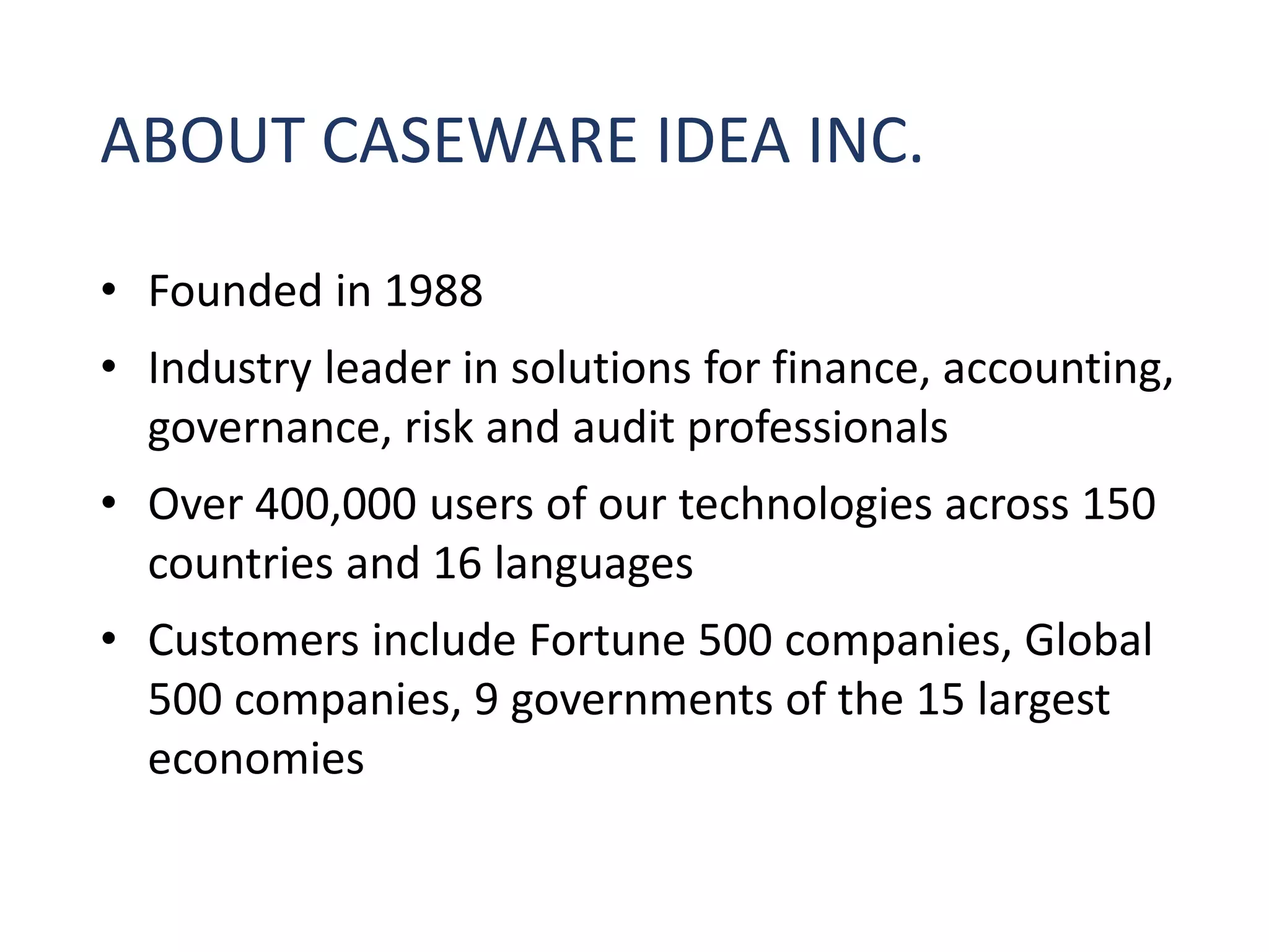 Introduction to CaseWare IDEA - Designed by Auditors for Auditors | PDF