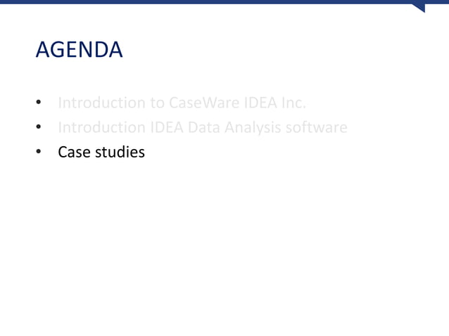 Introduction to CaseWare IDEA - Designed by Auditors for Auditors | PDF