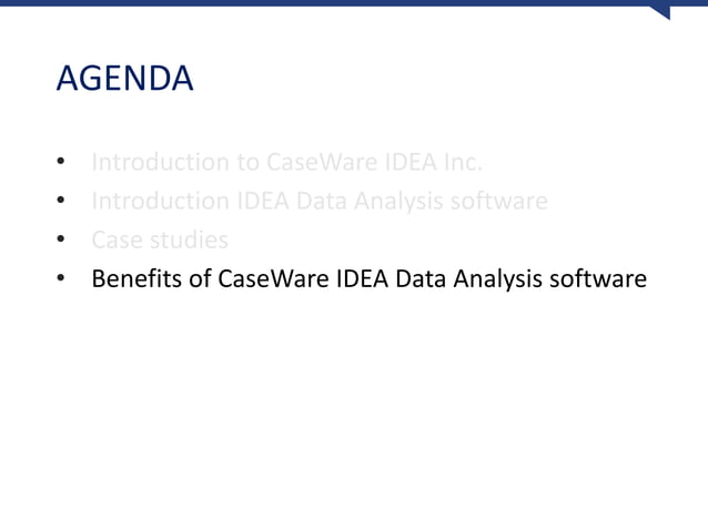 Introduction to CaseWare IDEA - Designed by Auditors for Auditors | PDF