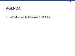 Introduction to CaseWare IDEA - Designed by Auditors for Auditors | PDF