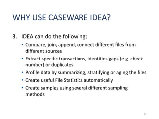 Introduction to CaseWare IDEA - Designed by Auditors for Auditors | PDF