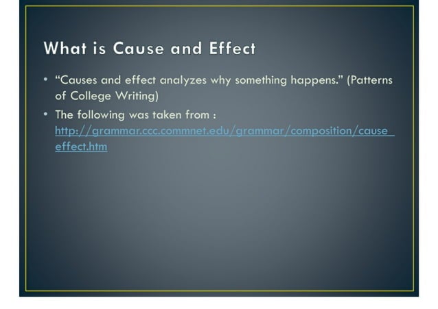 Intro To Cause And Effect | PPT