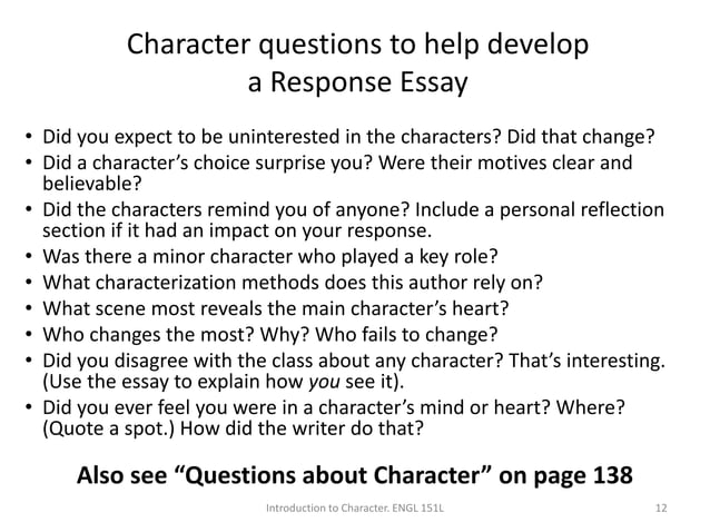 Intro to characterization | PPT