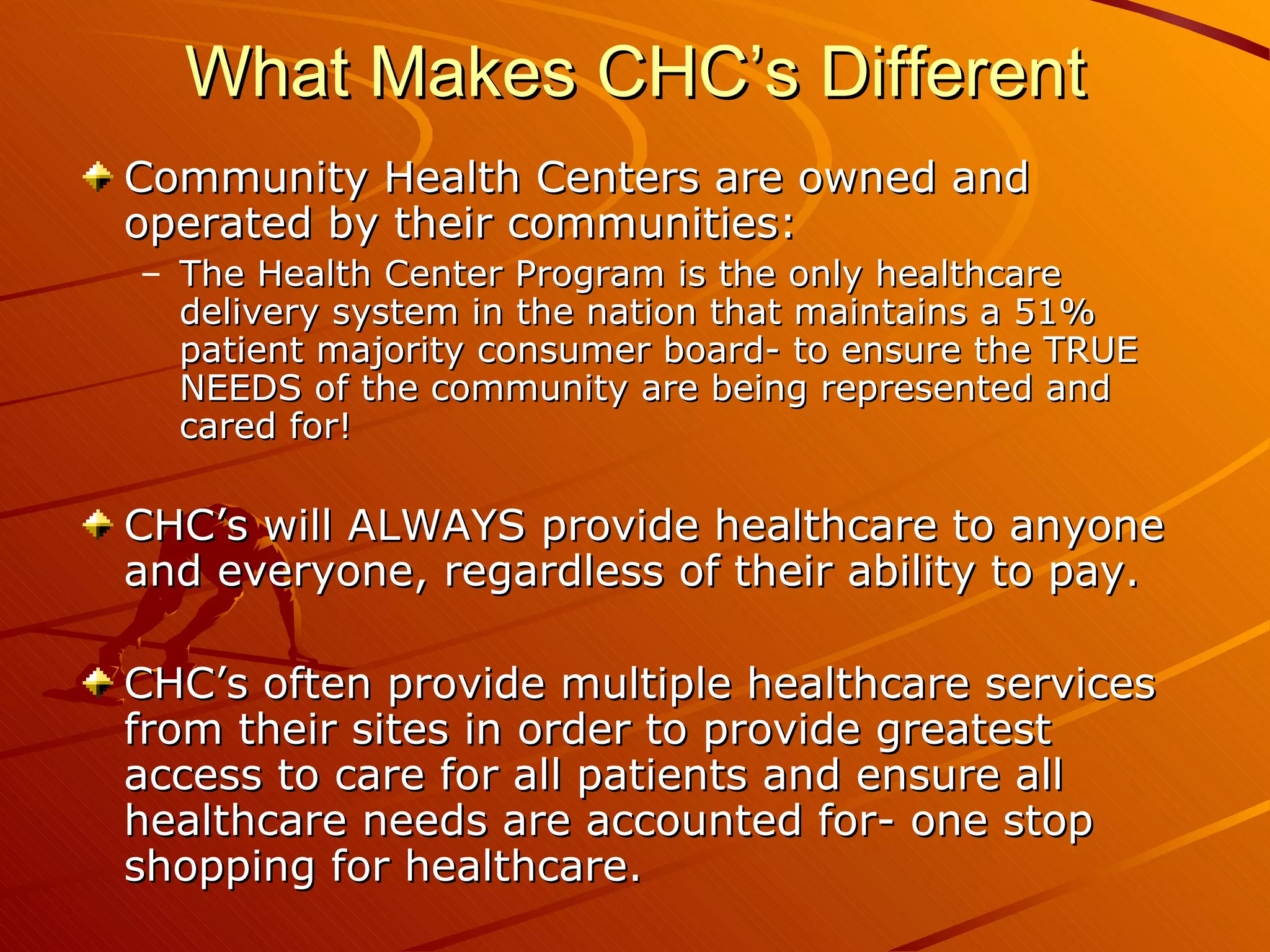 Introduction To CHC Advocacy- Staff Training Sample | PPT