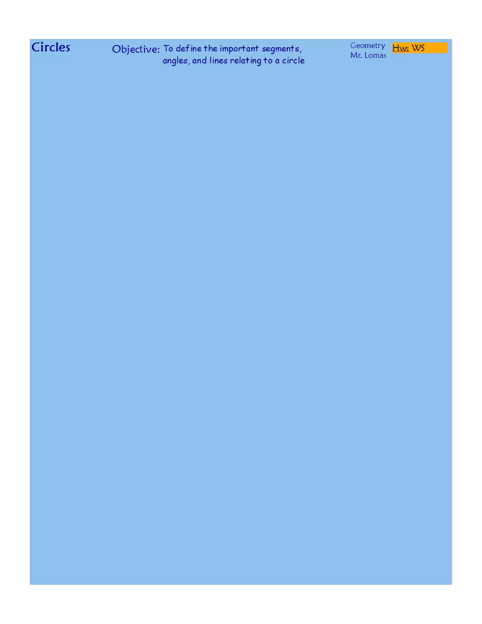 Intro to circles | PDF