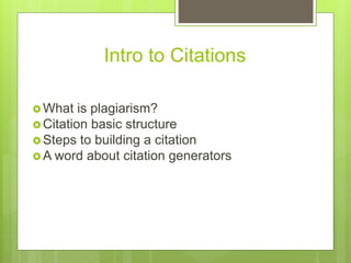 Intro to Citations | PPTX