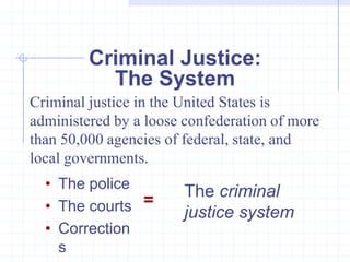Introduction to the U.S. Criminal Justice System | PPT