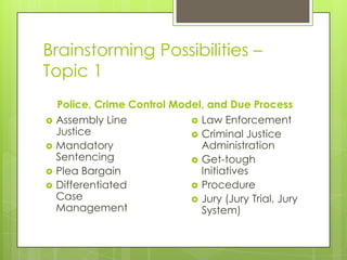 Intro to Criminal Justice: Topic 1 | PPTX