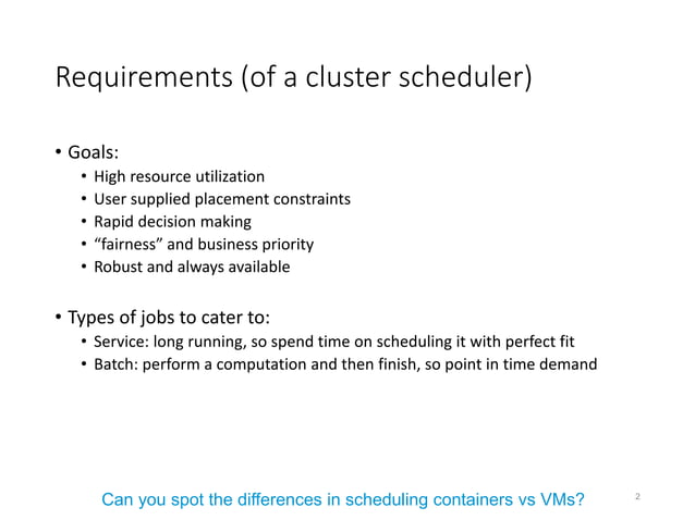 Intro to cluster scheduler for Linux containers | PPT