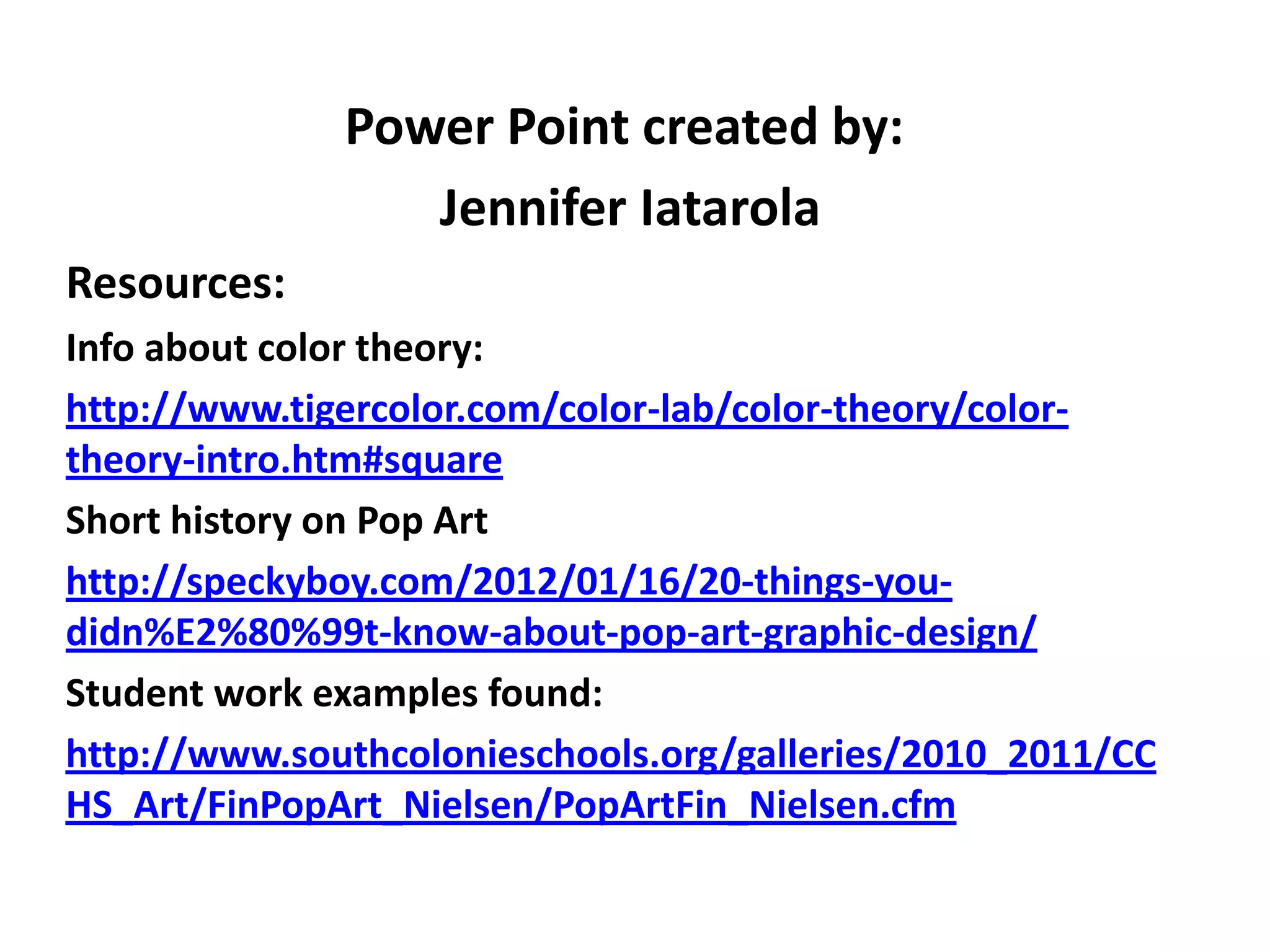 Intro to color and pop art portraits(2) | PPTX