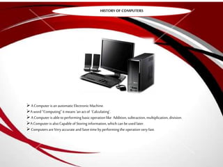 Introduction of Computers - R.D.Sivakumar | PPT