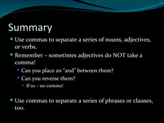 Introduction to Commas, Part 1 | PPT