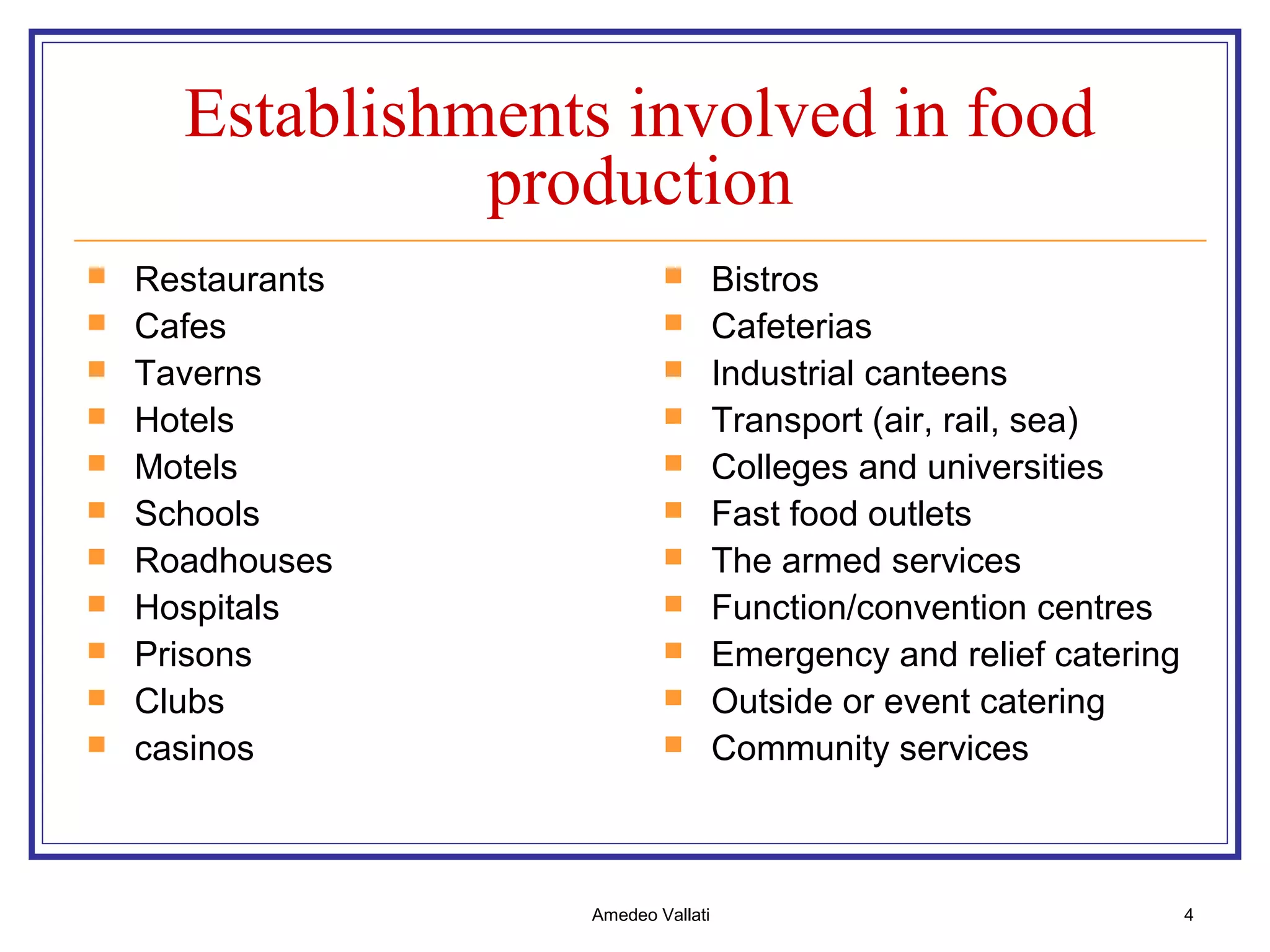 Amedeo Vallati - Different Commercial Kitchen layout | PPT