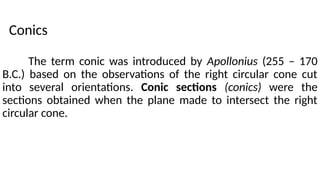 intro to conics and circles ang pre calculus | PPT