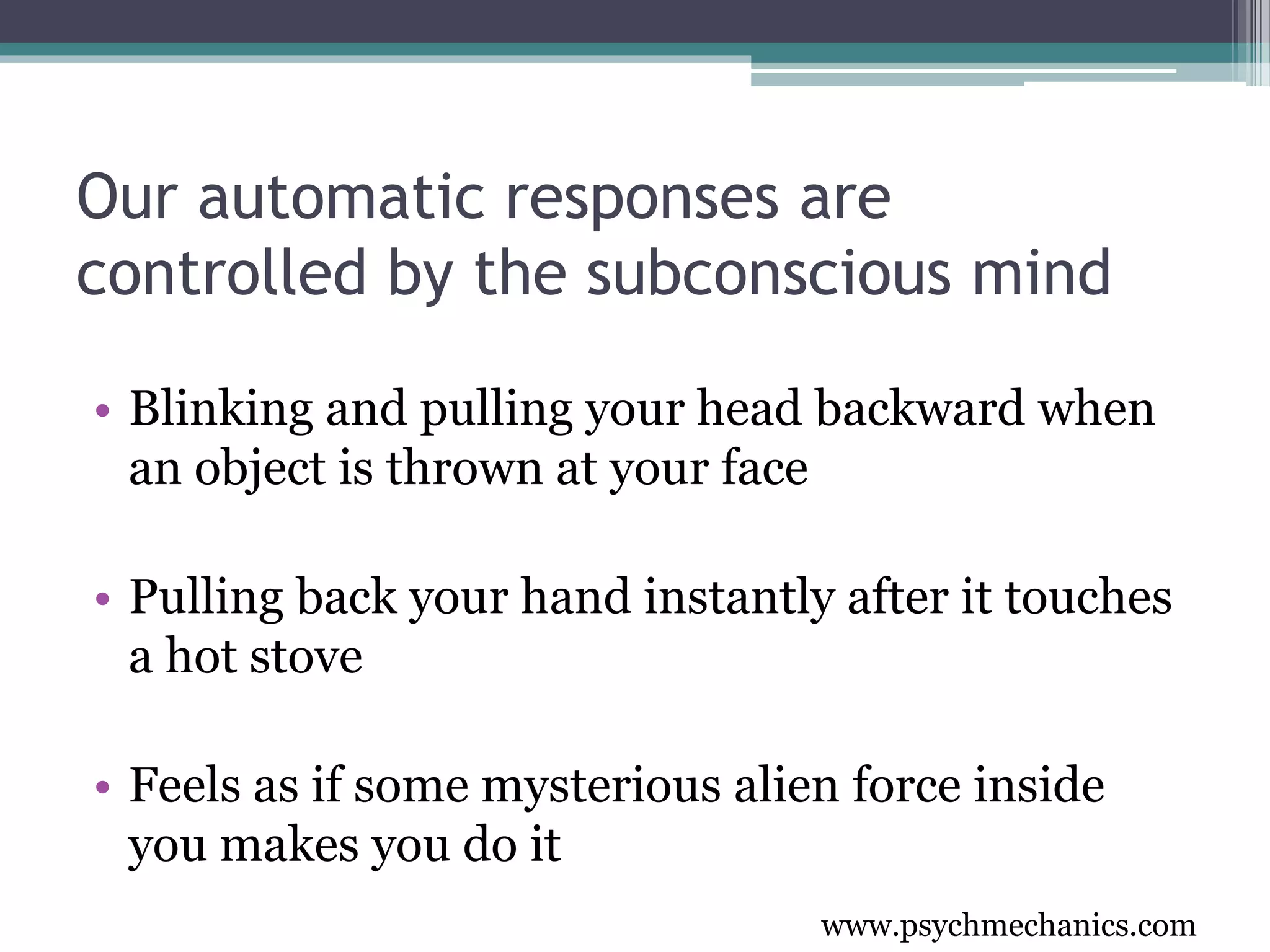What is the conscious and the subconscious mind? | PPTX