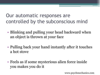 What is the conscious and the subconscious mind? | PPTX