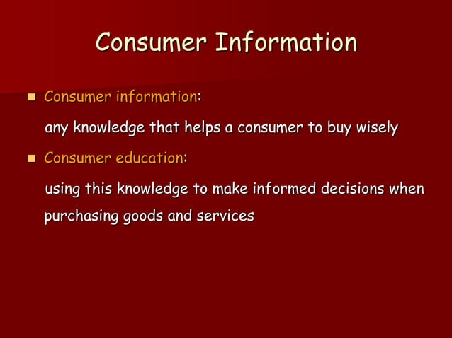 Intro to consumer studies | PPT | Consumer Issues | Business