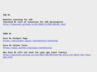 Machine Learning on iOS with Core ML | PPT