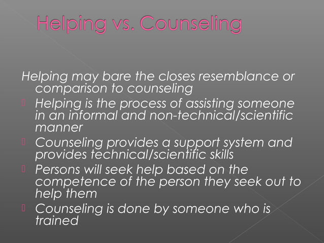 Intro to counseling note 1 | PPT | Mental Health | Diseases and Conditions