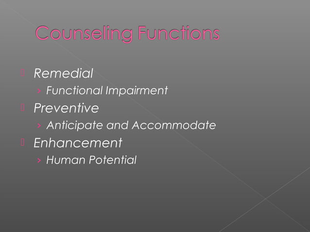 Intro to counseling note 1 | PPT | Mental Health | Diseases and Conditions