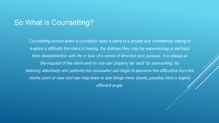 Introduction To Counselling For Teachers | PPTX