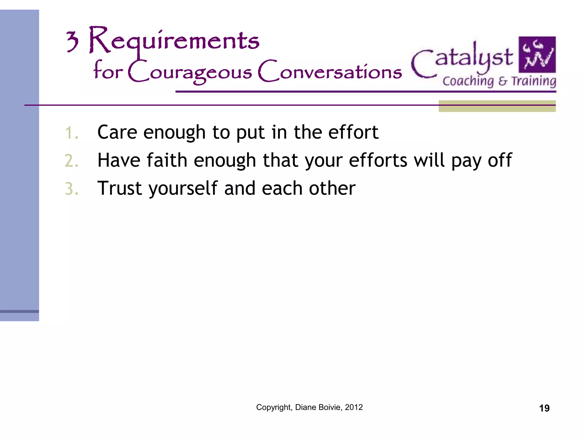 Intro to Courageous Conversations - Creating Powerful Conversations to ...