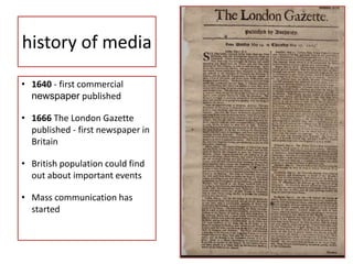Intro to course admin, ice breakers and history of media set 2 | PPTX