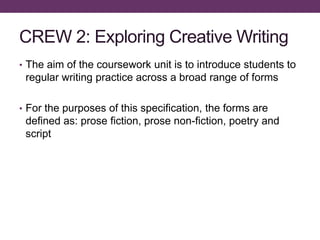 Intro to creative writing | PPTX