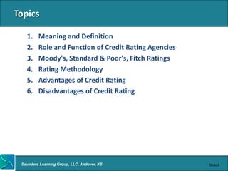 Intro to Credit Rating Agencies | PPTX