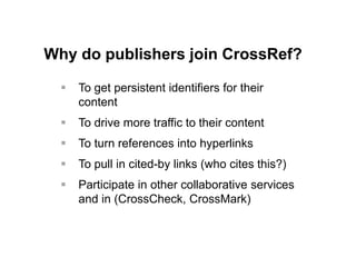 Introduction to CrossRef Basics Webinar | PPT