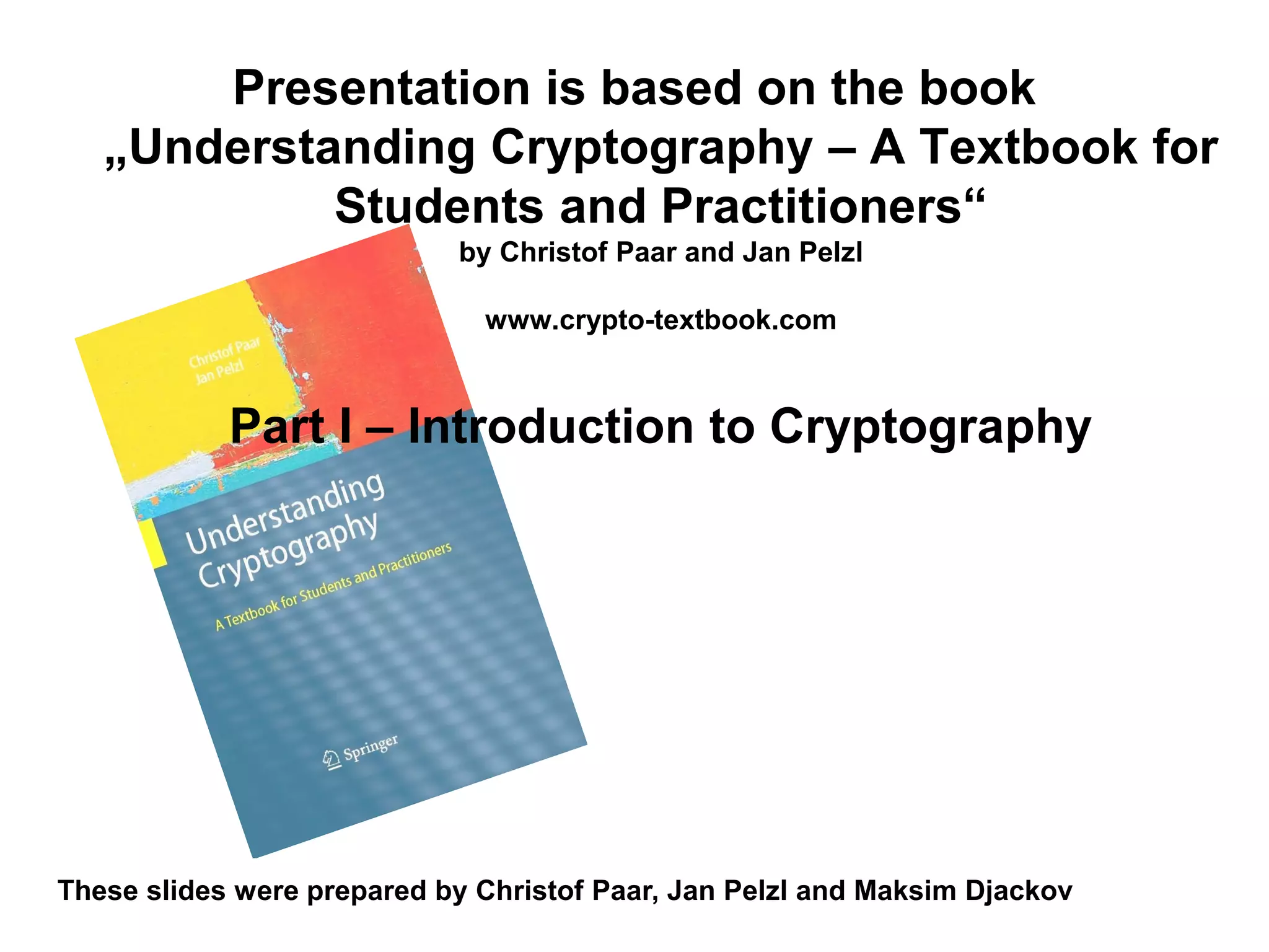 Introduction to Cryptography Part I | PPT