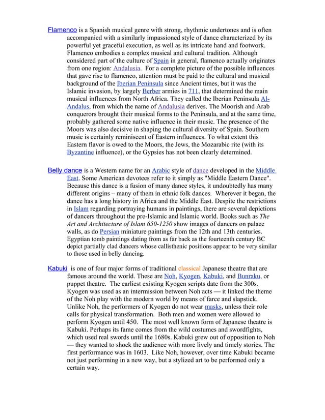 Introduction to Dance timeline | DOC