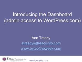 Intro to WordPress Dashboard | PPTX