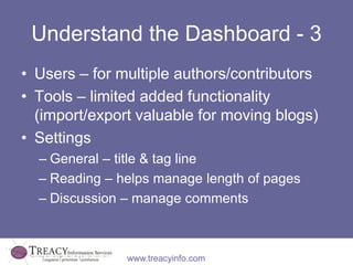 Intro to WordPress Dashboard | PPTX
