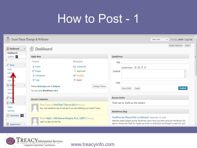 Intro to WordPress Dashboard | PPTX