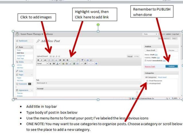 Intro to WordPress Dashboard | PPTX