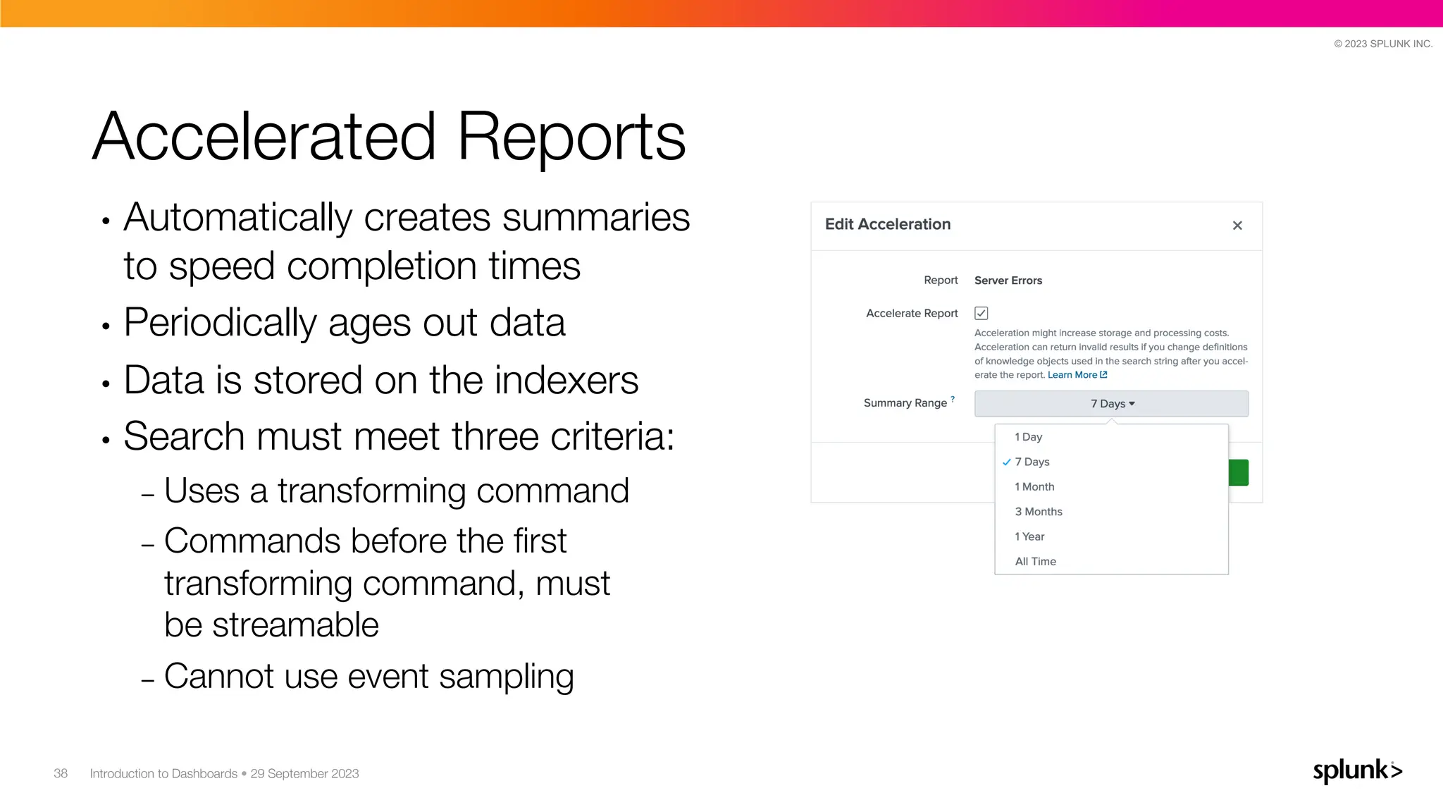 Intro to Splunk Dashboards version 9.1 Slides | PDF | Operating Systems ...