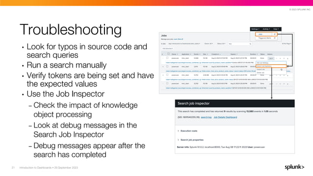 Intro to Splunk Dashboards version 9.1 Slides | PDF | Operating Systems ...