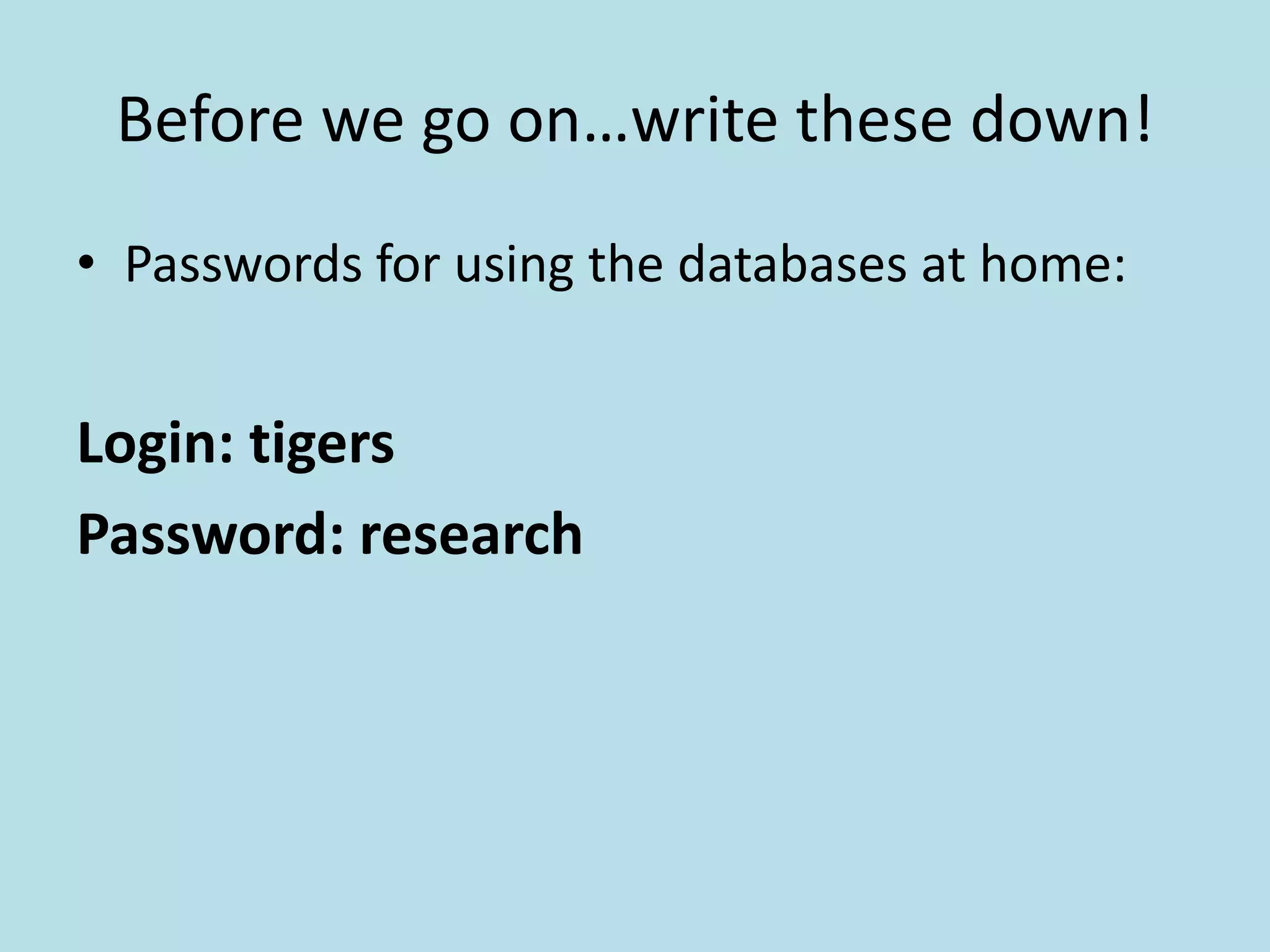 Intro to databases and searching | PPT